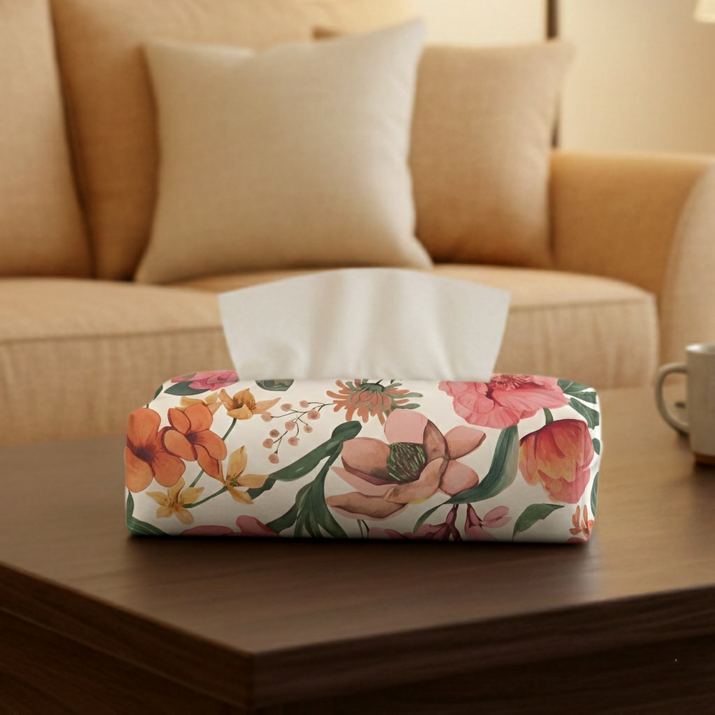 Printed - Meadows Flora Tissue Box | Trendy Home Pakistan