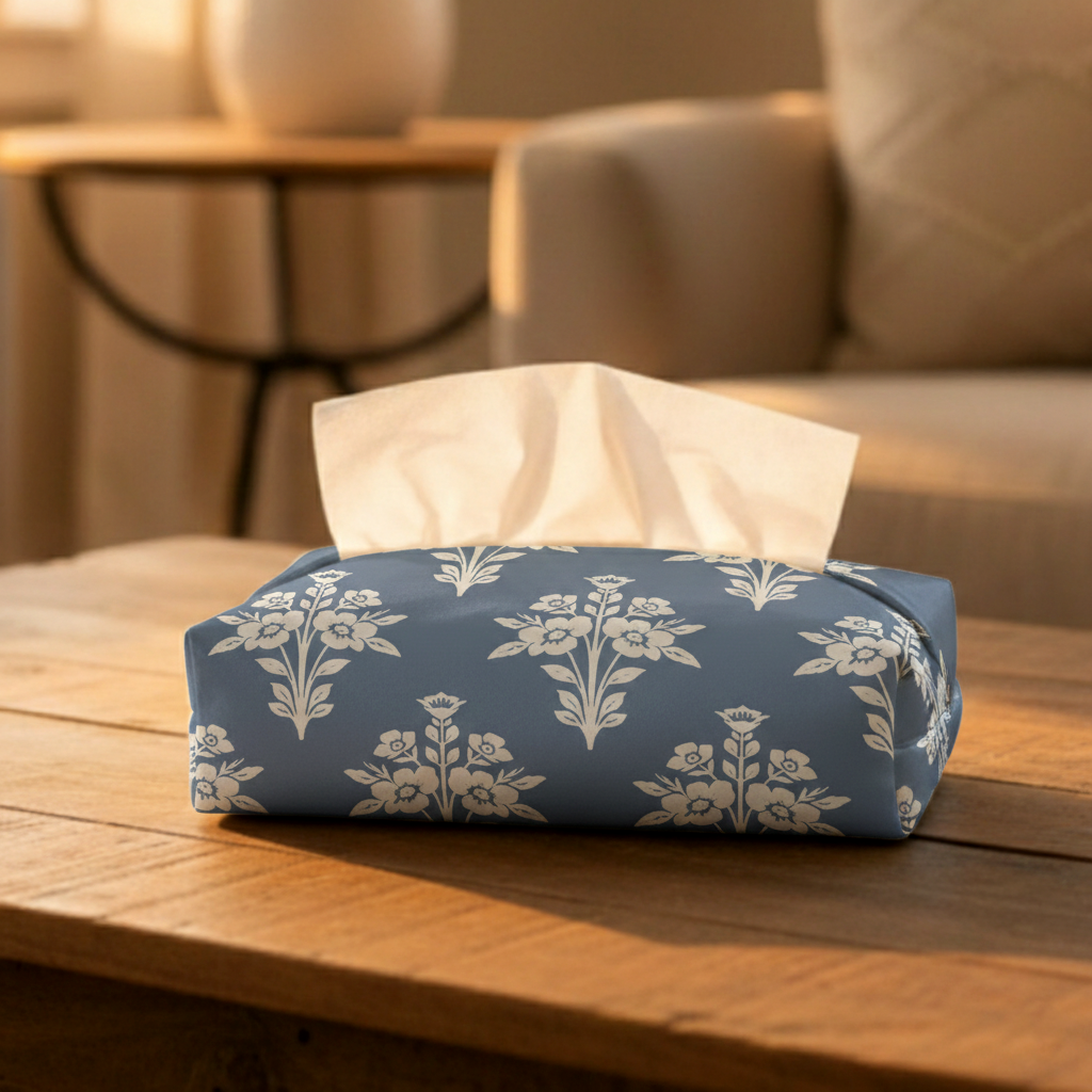 Printed - Blue Oak Tissue Box | Trendy Home