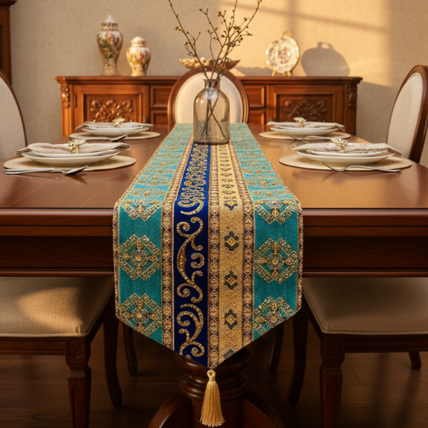 Hand Sequin - Blue Table Runner | Trendy Home
